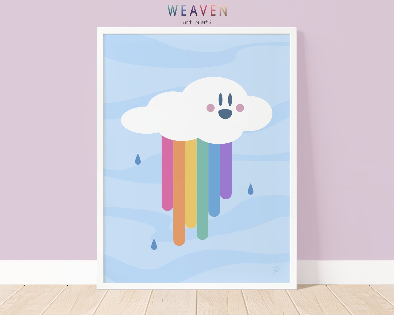 Rainbow Cloud Art Print: Whimsical Kids Nursery Decor (digital Download ...
