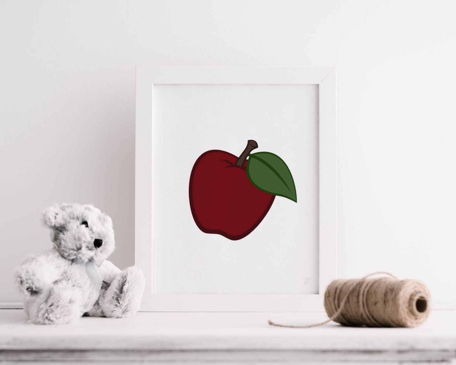 Red Apple Art Print, Kitchen Wall Art, Apple Wall Print, Kitchen Fruit ...