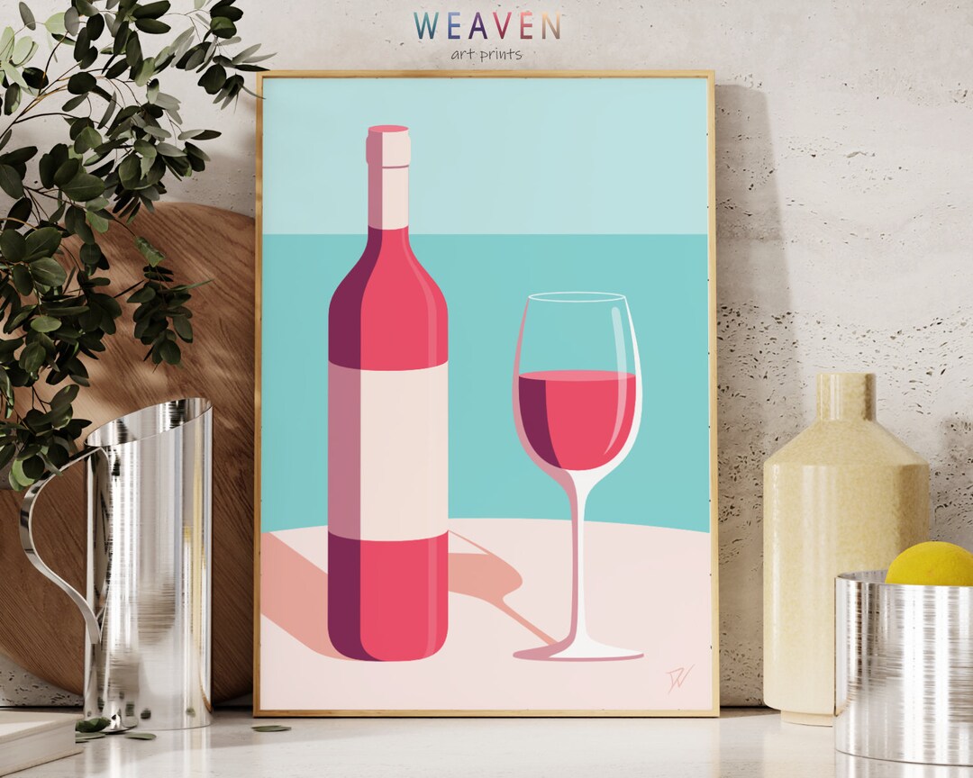 Printable Red Wine Art, Digital Download, Kitchen Home Decor, Alcohol ...