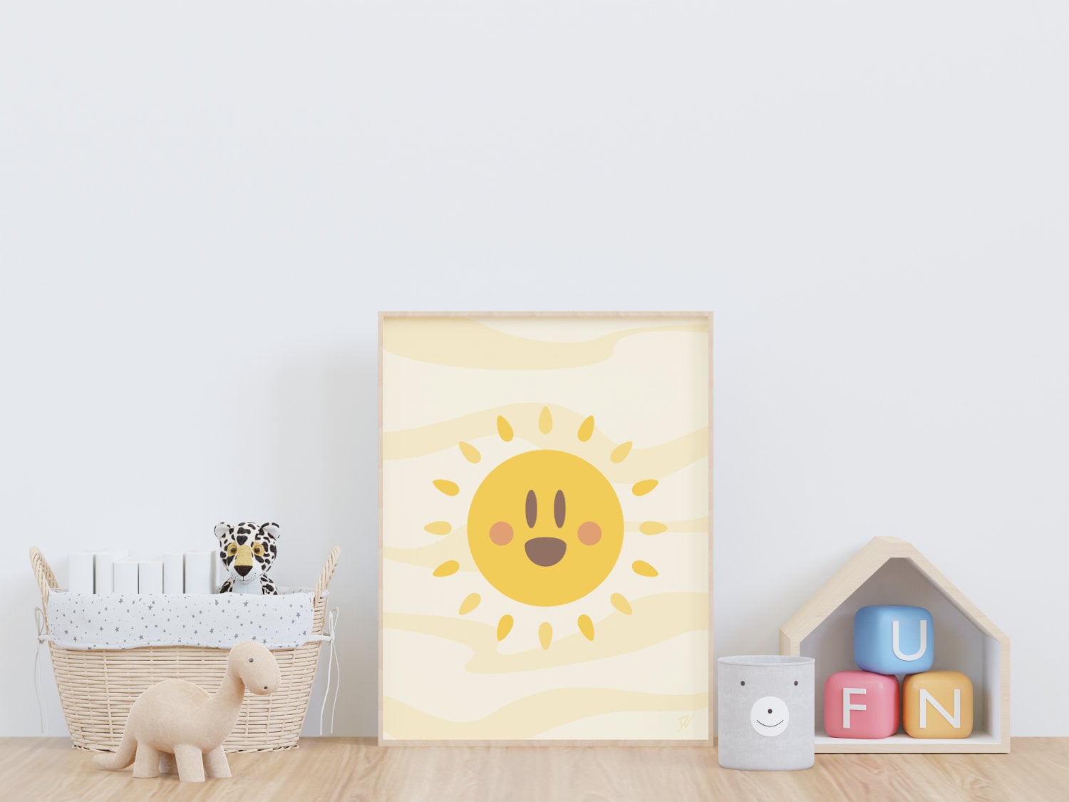 Happy Sun Art Print, Digital Download, Printable Children Wall Art ...