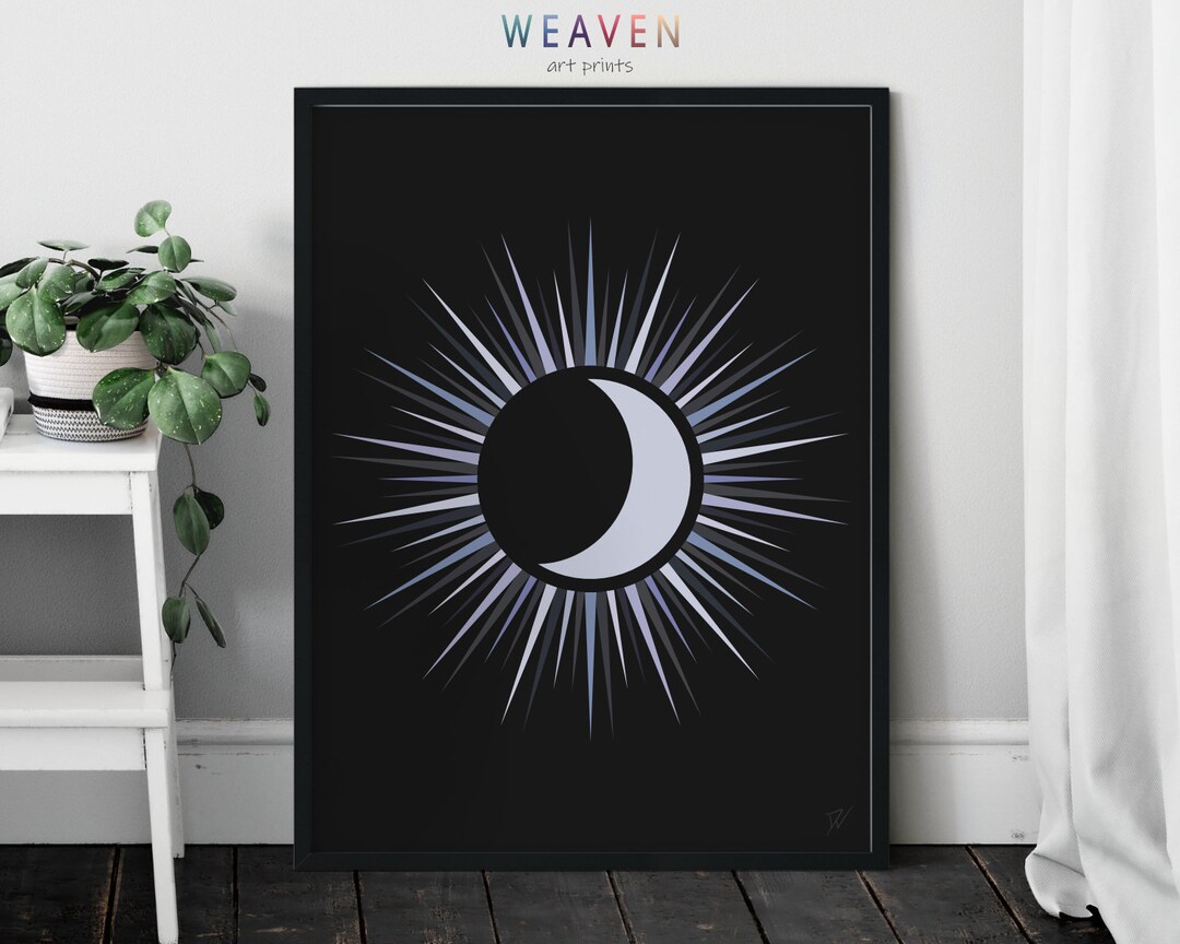 Abstract Moon Art Print, Digital Download, Printable Moon Art Print ...