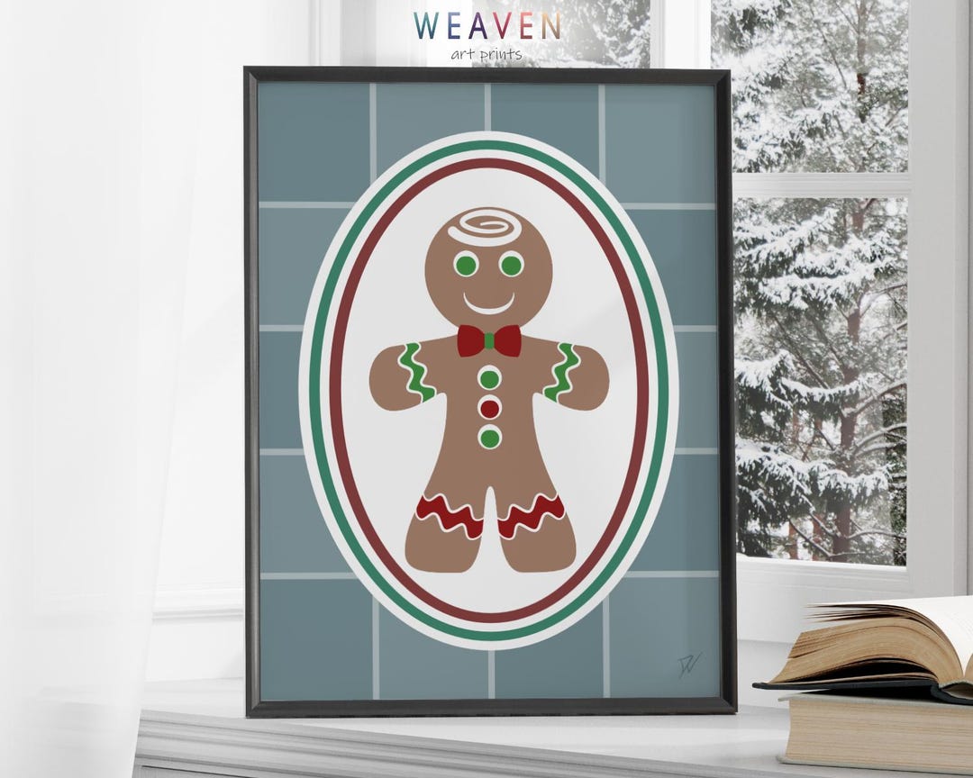 Gingerbread Cookie Art Print, Digital Download, Printable Wall Art ...