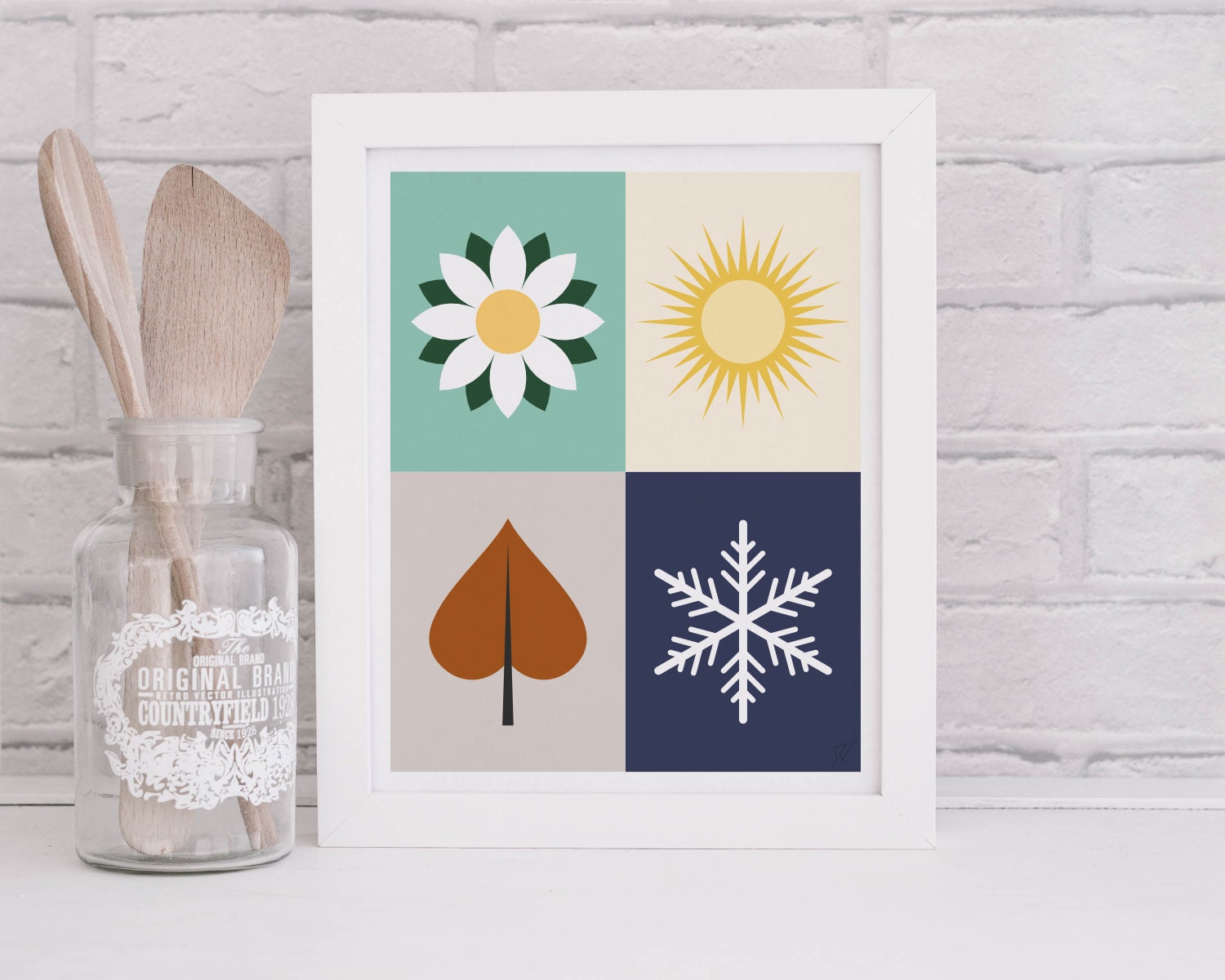 Four Seasons Art Print, Nature Wall Art, Spring Summer Autumn Winter ...