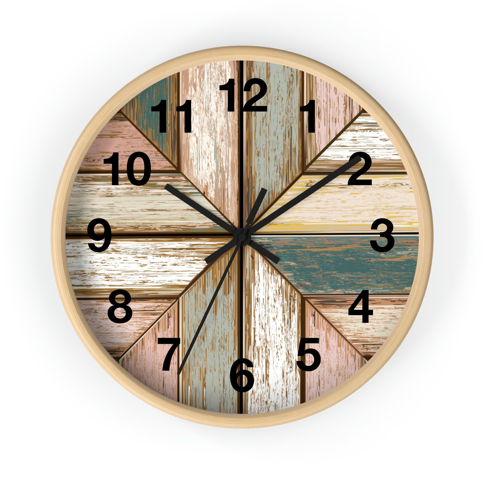 Country Wall Clock, Barn Clock, Farmhouse Decor, Wood Clock, Decorative ...