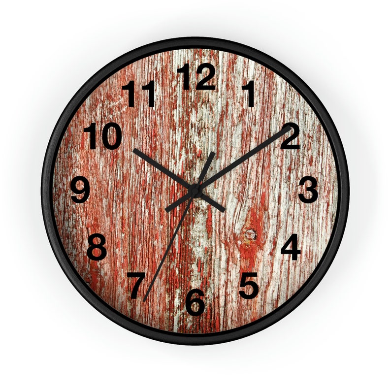 Barn Red Wall Clock, Barn Clock, Farmhouse Decor, Country Clock, Rustic ...