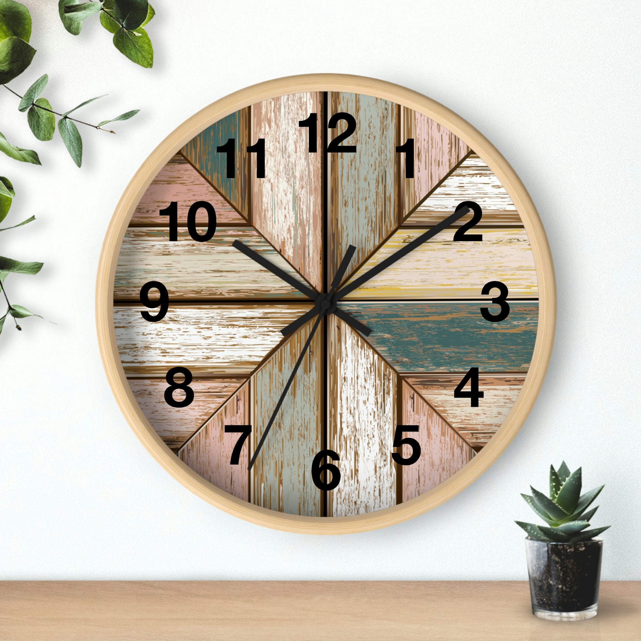 Country Wall Clock, Barn Clock, Farmhouse Decor, Wood Clock, Decorative ...