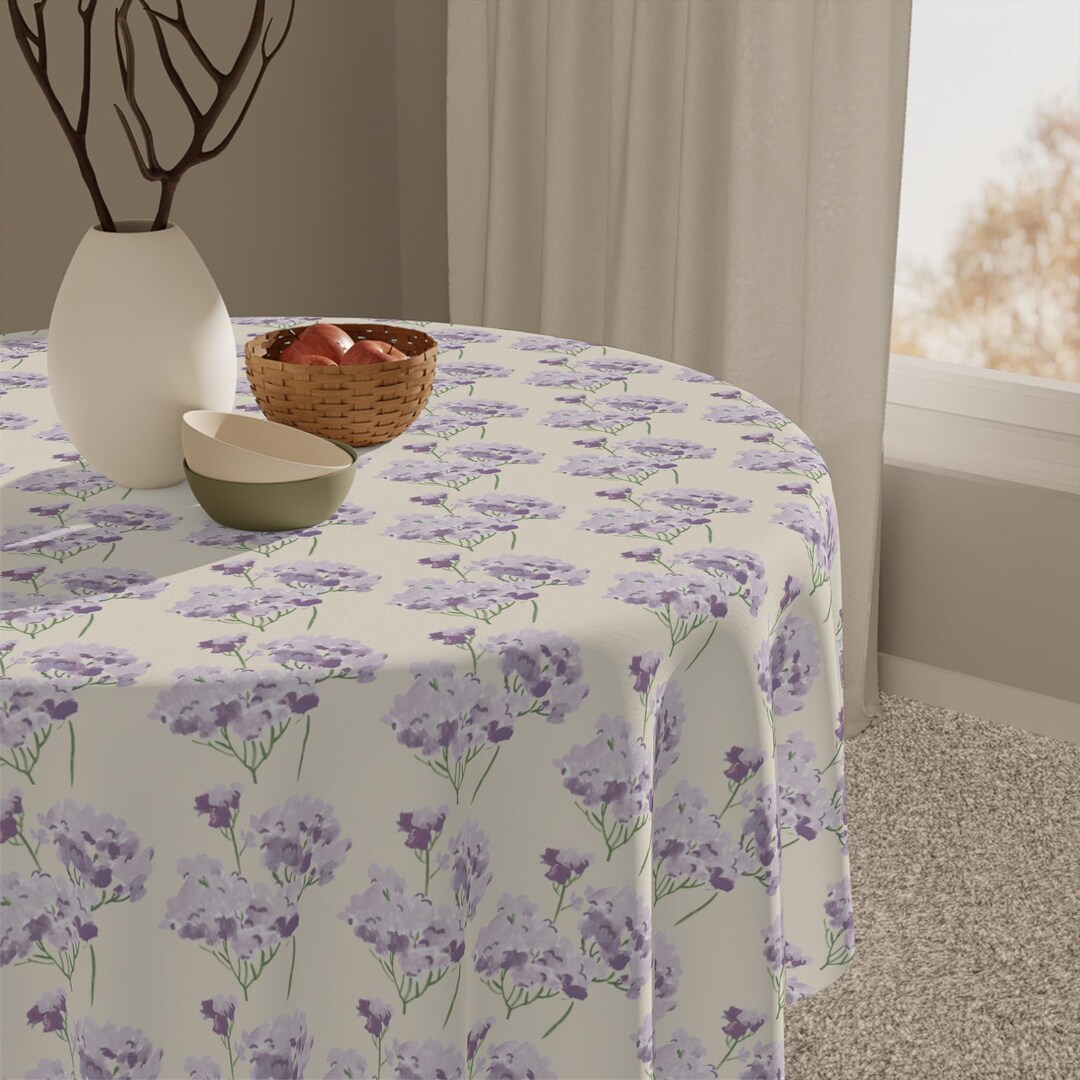 Vintage Lavender Floral Tablecloth | Granny Chic, Grandma Nostalgia - Etsy