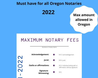 Notary Fee | Etsy