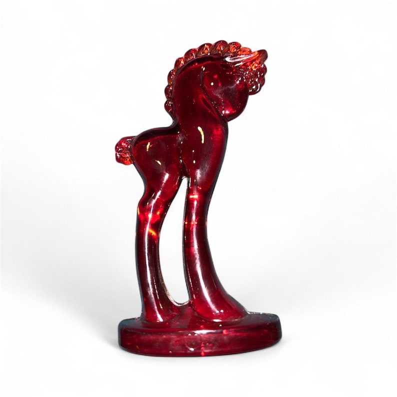 Rare Retired Ruby Red Mosser Trojan Horse Pony 5.5” Cadmium Glow With ...