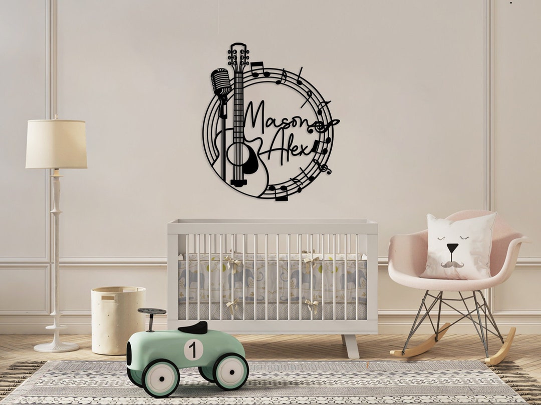 CUSTOM Music Name Sign Metal Die Cut Sign Wall Art, 5 Colors, 6 Sizes ...