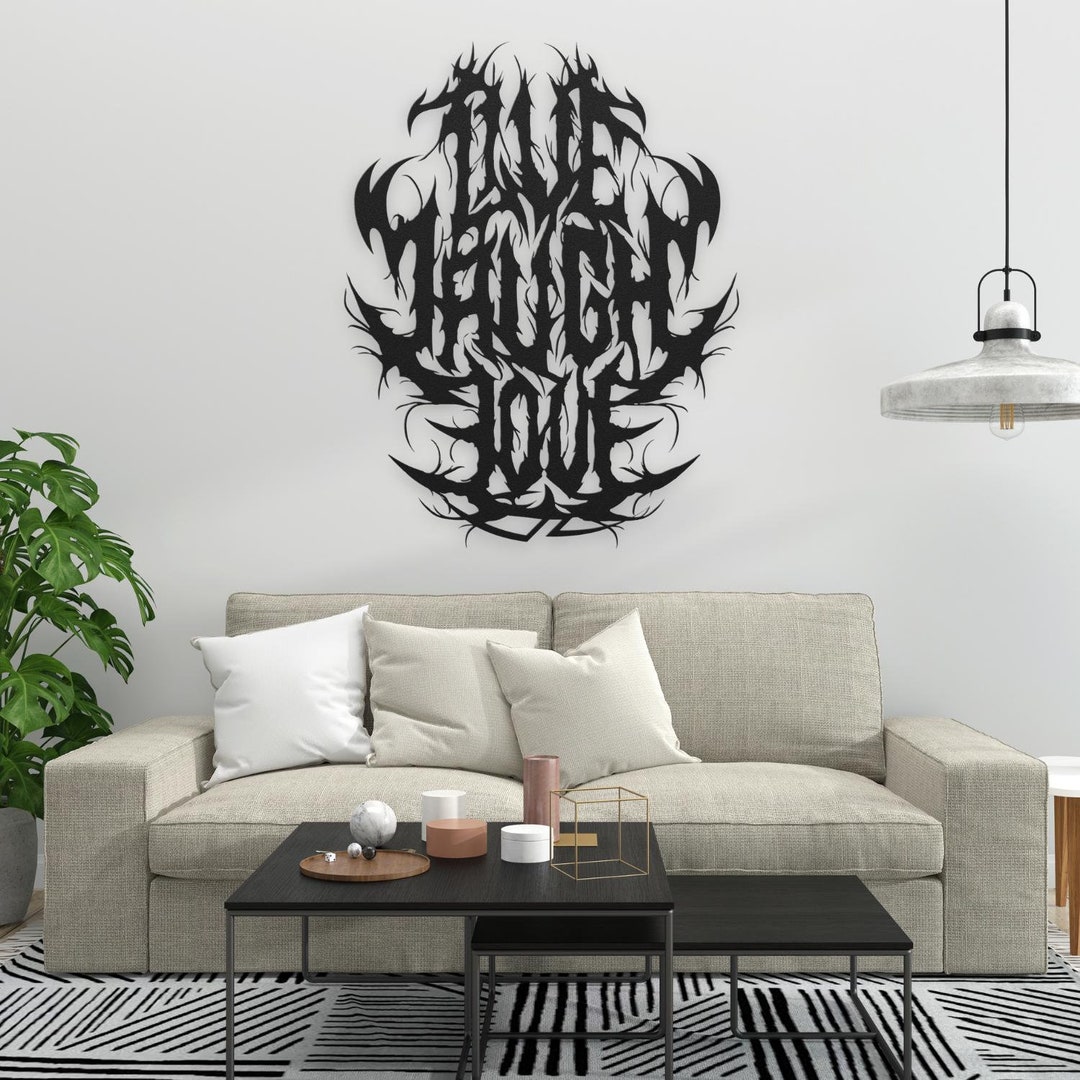 Live Laugh Love Heavy Metal Wall Art Sign | Metal Music Decor | Music ...