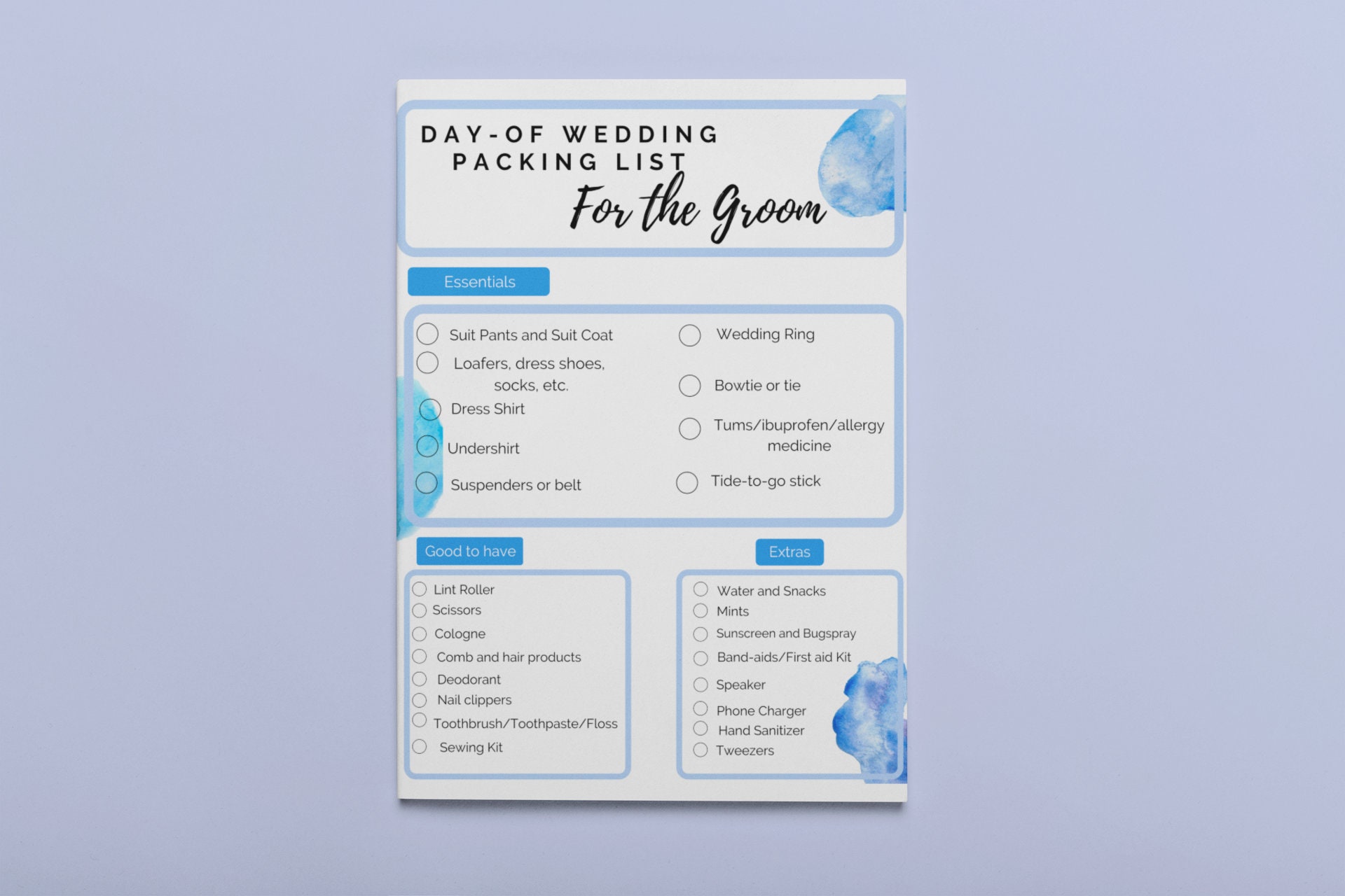Editable Wedding Checklist Groom Checklist Groom Packing - Etsy Canada