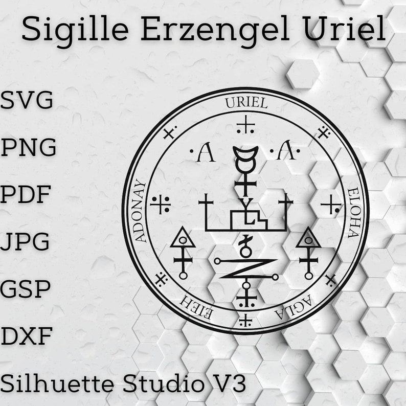 Vector File Seal Sigil Sigil Archangel Uriel Svg Png Dxf Jpg Gsp Pdf Silhuette Studio V3 File ...
