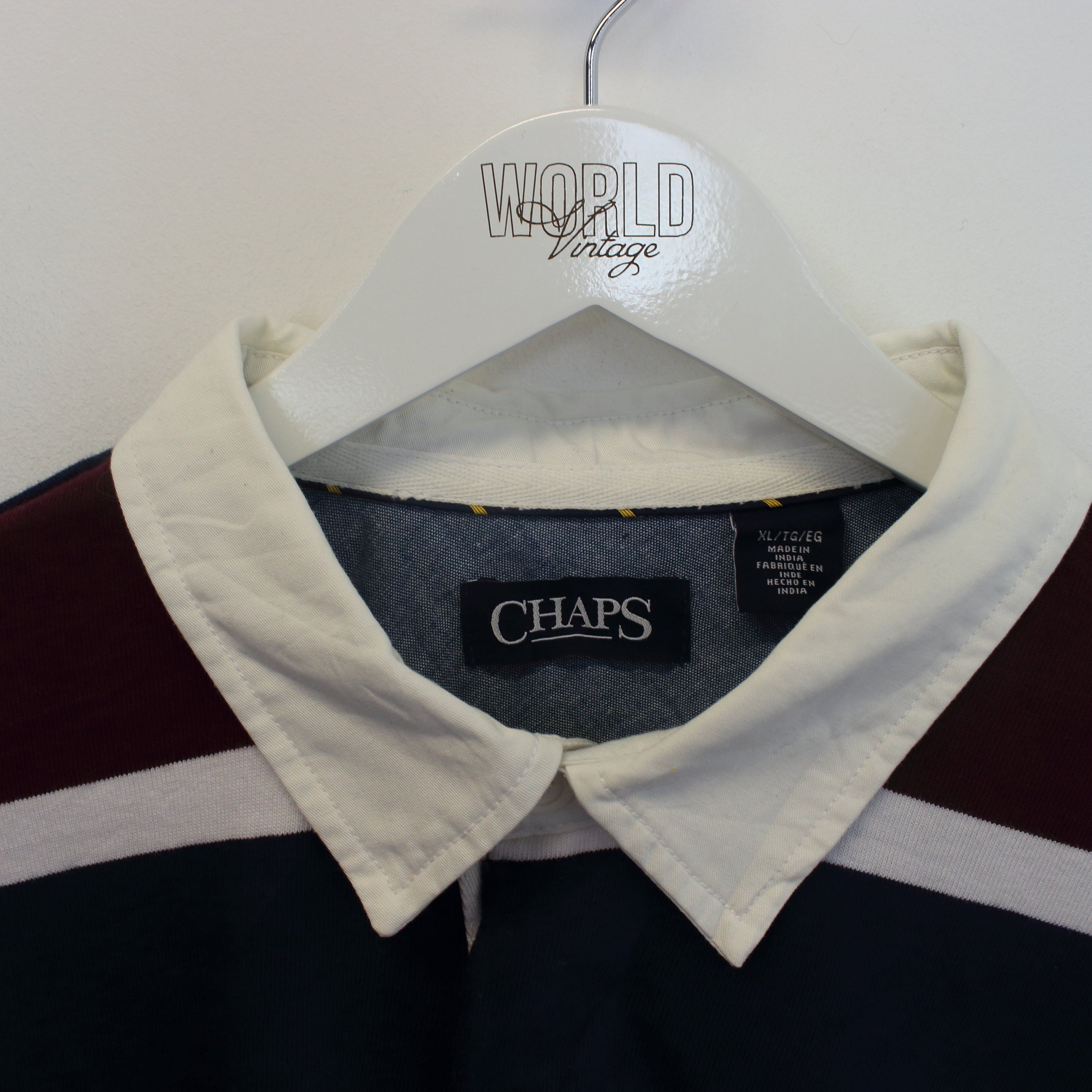 Vintage Chaps Rugby Shirt in Navy White and Burgundy. Best - Etsy