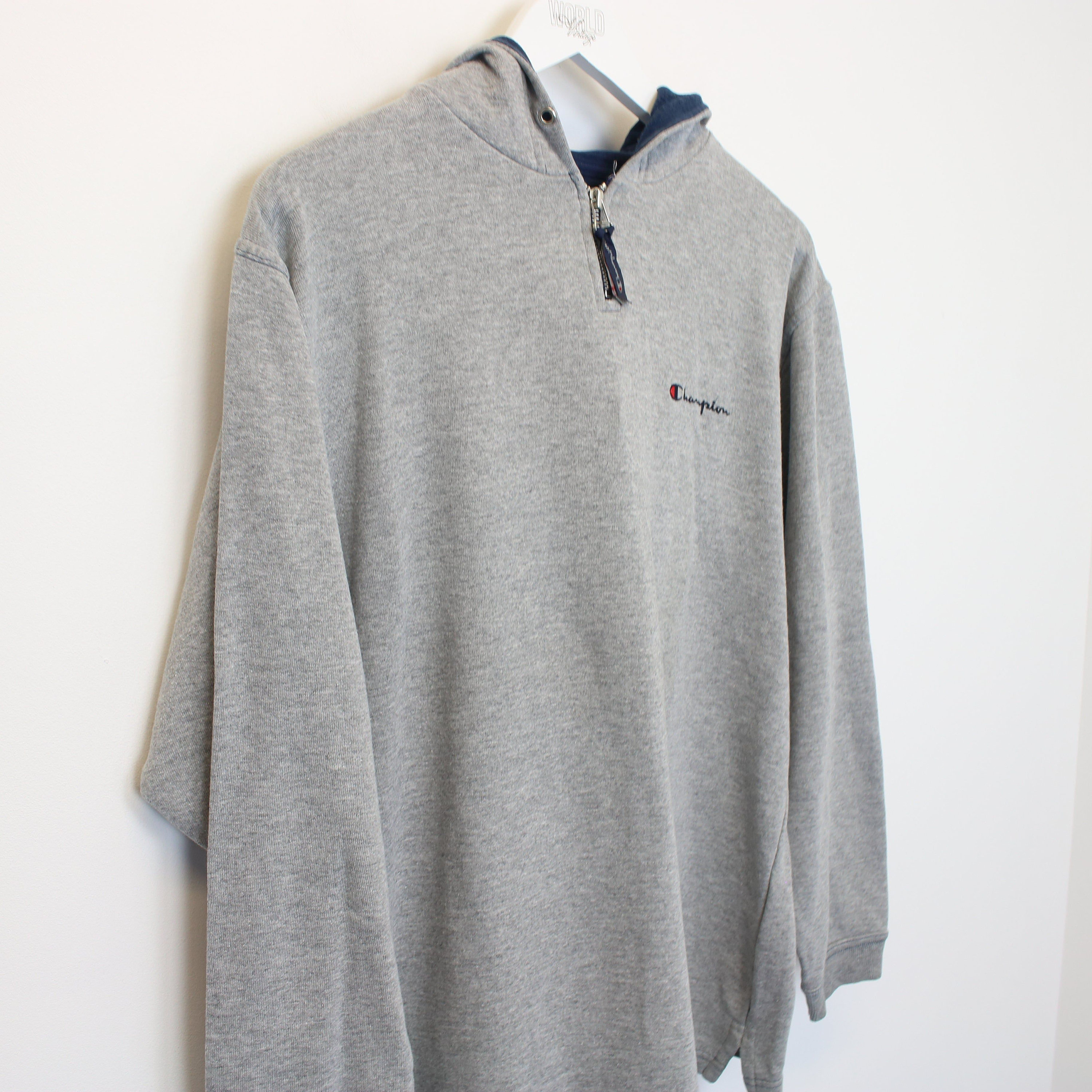 Vintage Champion Quarter Zip Hoodie in Grey. Best Fits S - Etsy