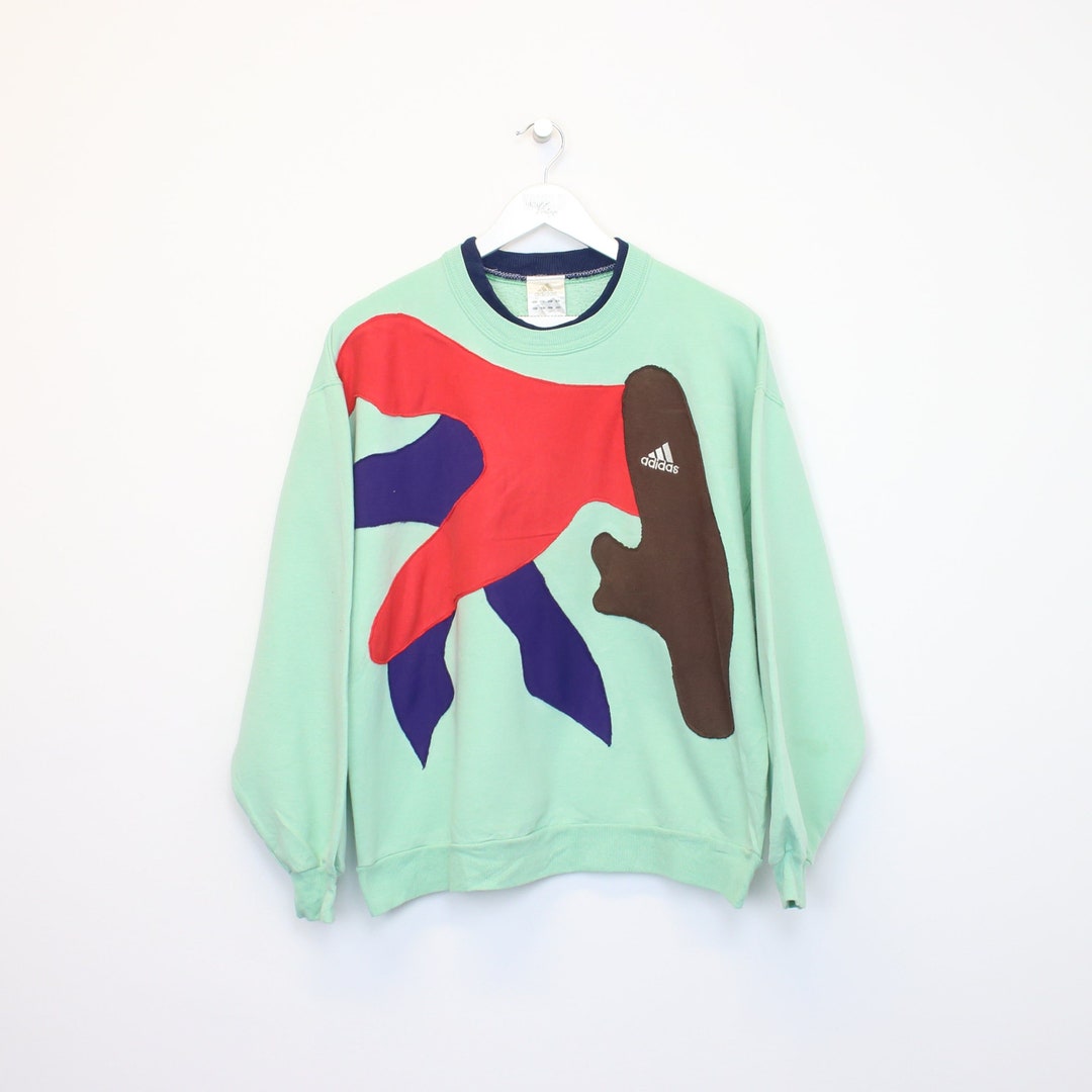 Vintage Adidas Reworked Sweatshirt in Green. Best Fits L - Etsy