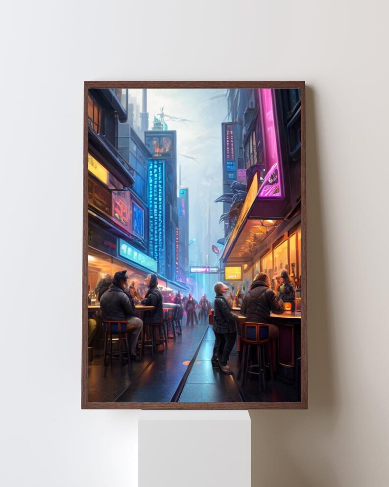 Cyberpunk Street Poster, Dystopian Future, Quality Posters, Framed ...