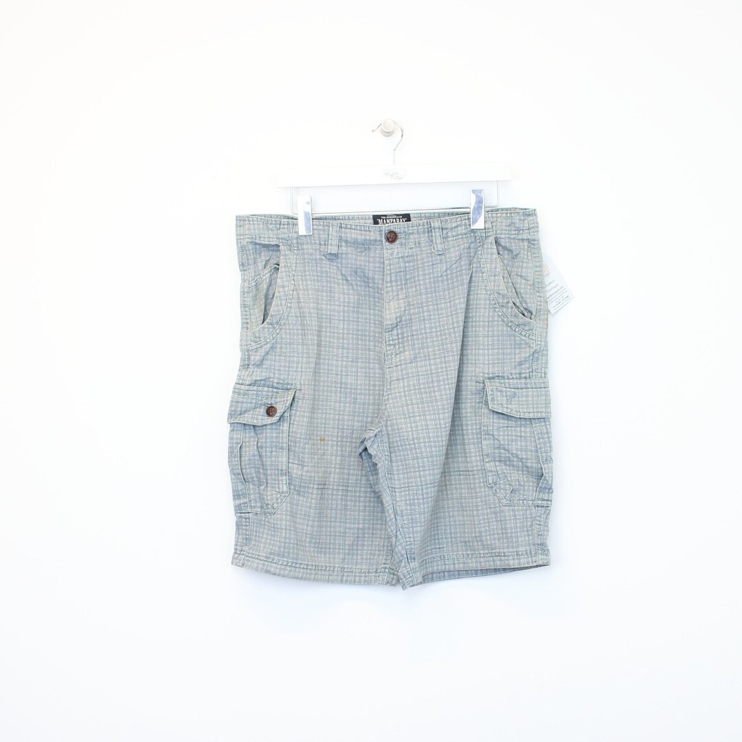 Vintage Mantaray Checked Cargo Shorts in Blue. Best Fits 36 - Etsy