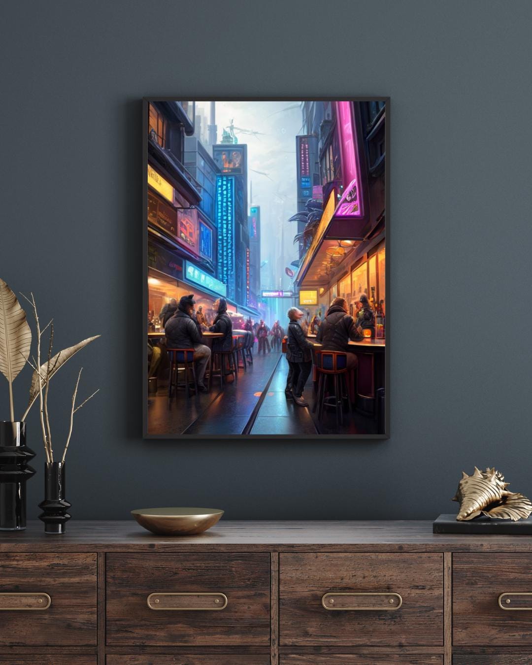 Cyberpunk Street Poster, Dystopian Future, Quality Posters, Framed ...