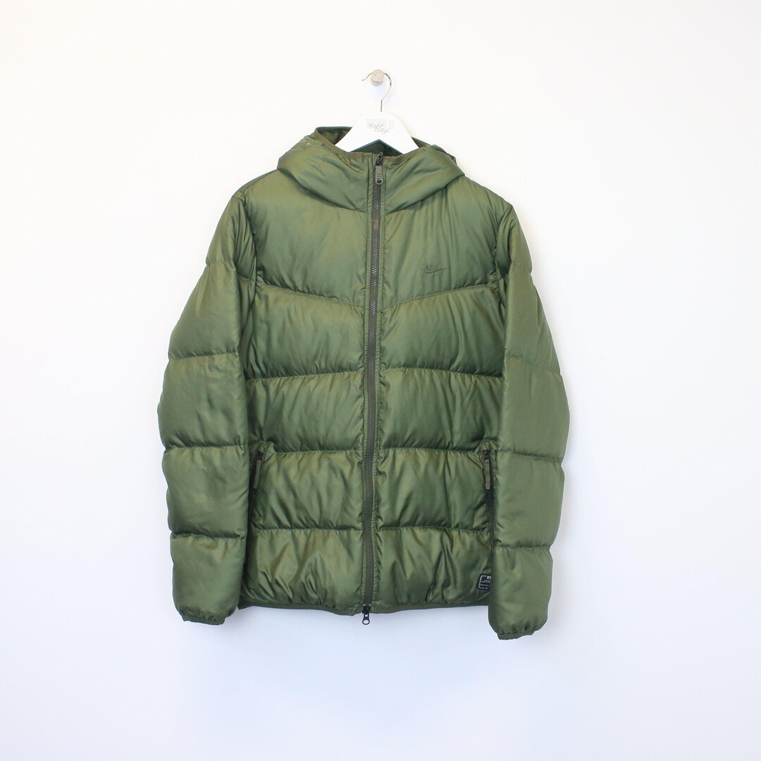 Vintage Nike Swoosh Logo Hooded Puffer Jacket in Green. Best Fits M - Etsy