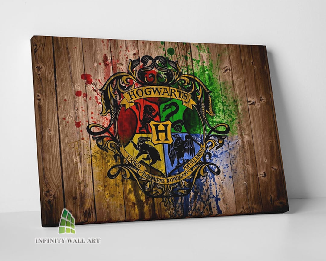 Hogwarts HP House Crest Canvas Art Children Kids Wall Print Picture ...