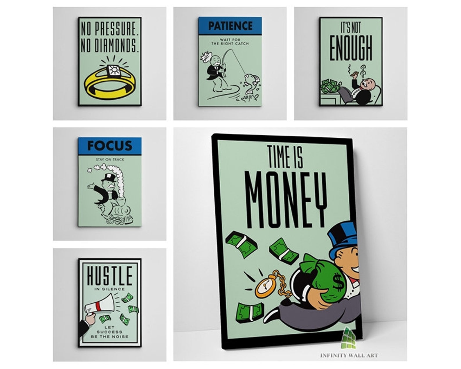 Monopoly Motivational Inspirational Quote Canvas Art Wall Art Print ...