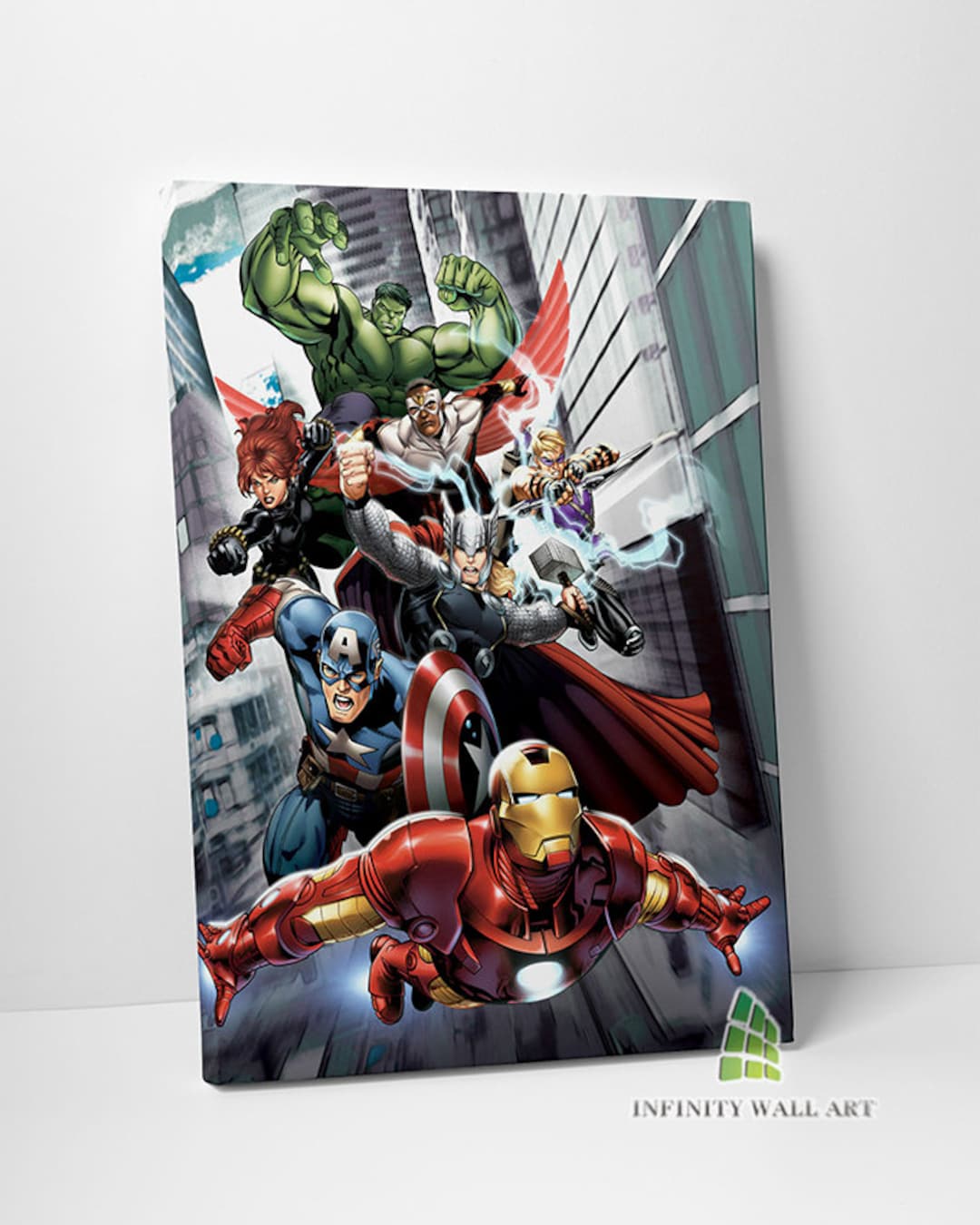 Superhero Assemble Canvas Art Children Kids Canvas Wall Art Print ...