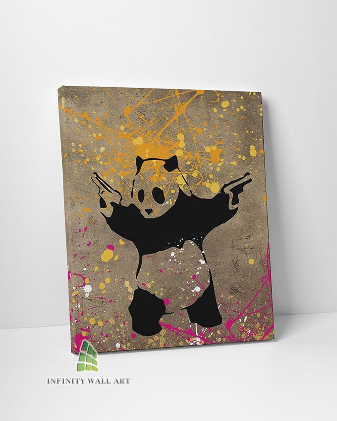 Banksy Panda With Guns Canvas Art Graffiti Print Wall Art Picture ...