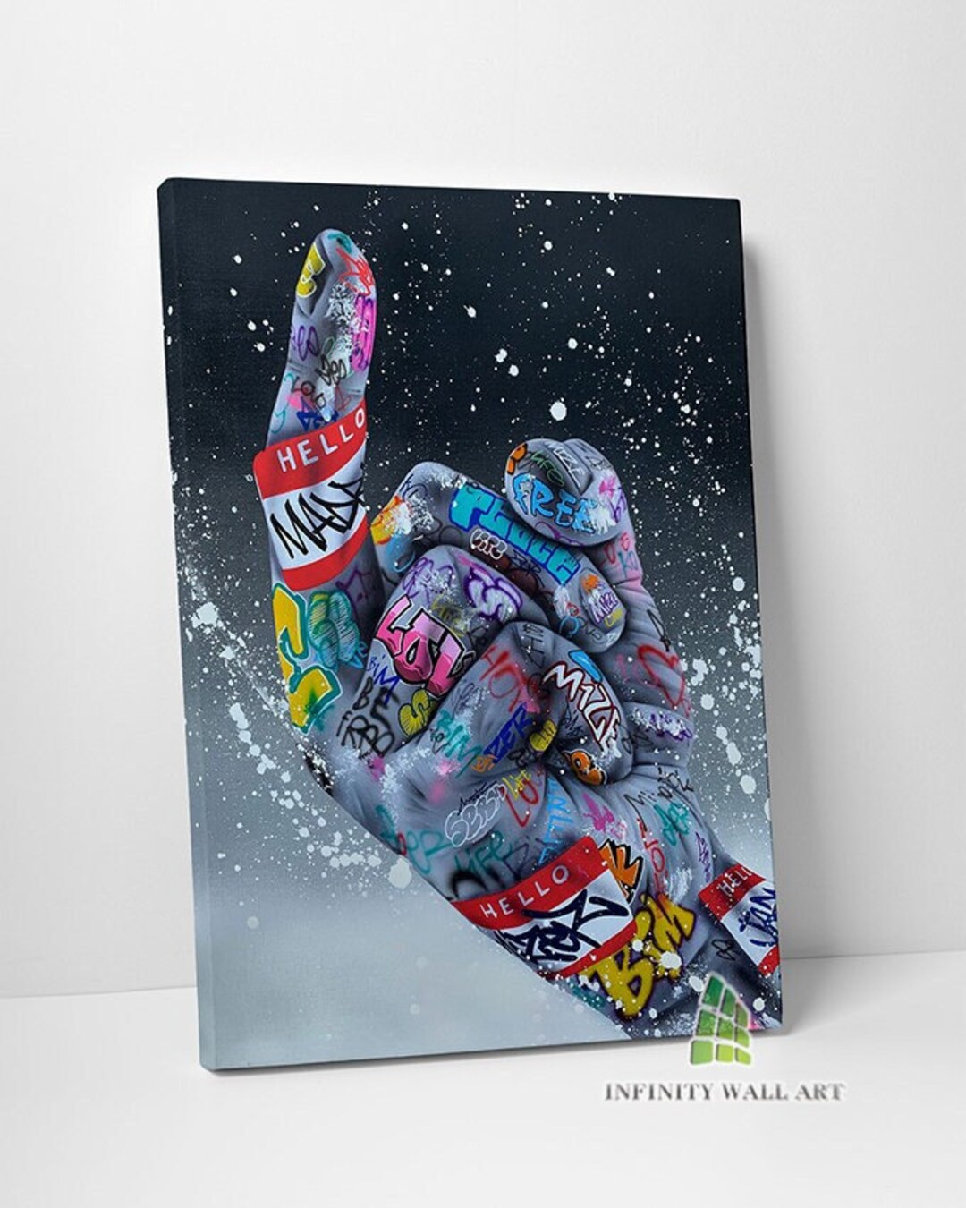 Graffiti Rude Middle Finger Canvas Art Wall Art Print Picture Banksy ...