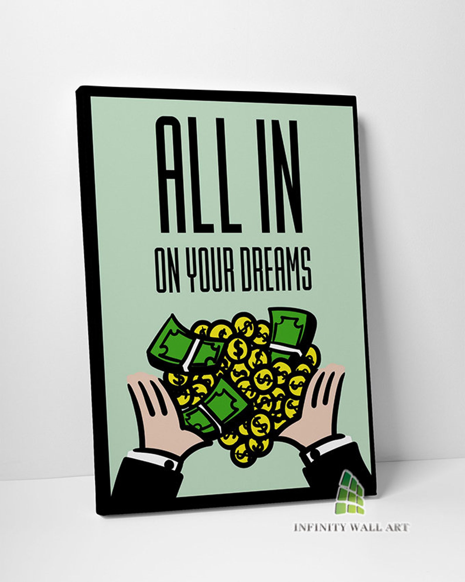Monopoly Motivational Inspirational Quote Canvas Art Wall Art Print ...
