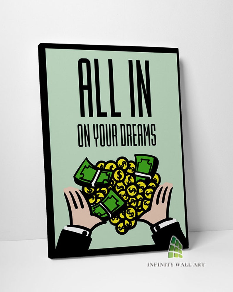Monopoly Motivational Inspirational Quote Canvas Art Wall Art Print ...