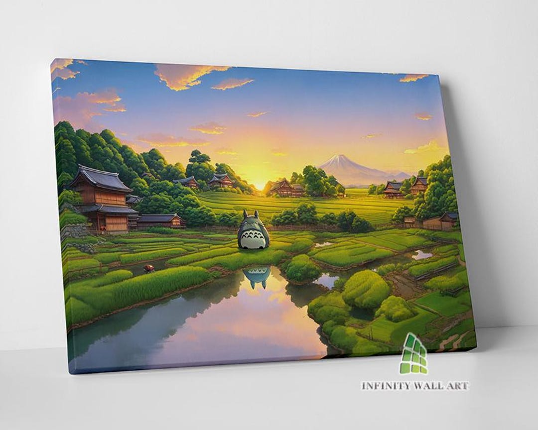 My Neighbour Totoro Sunset Canvas Art Wall Art Anime Manga Colourful ...