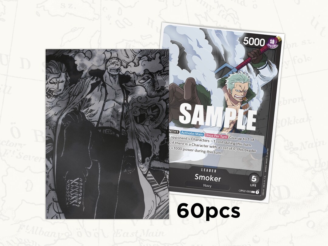 ONE PIECE TCG Sleeves: Smoker Leader Sleeves X60pcs - Etsy