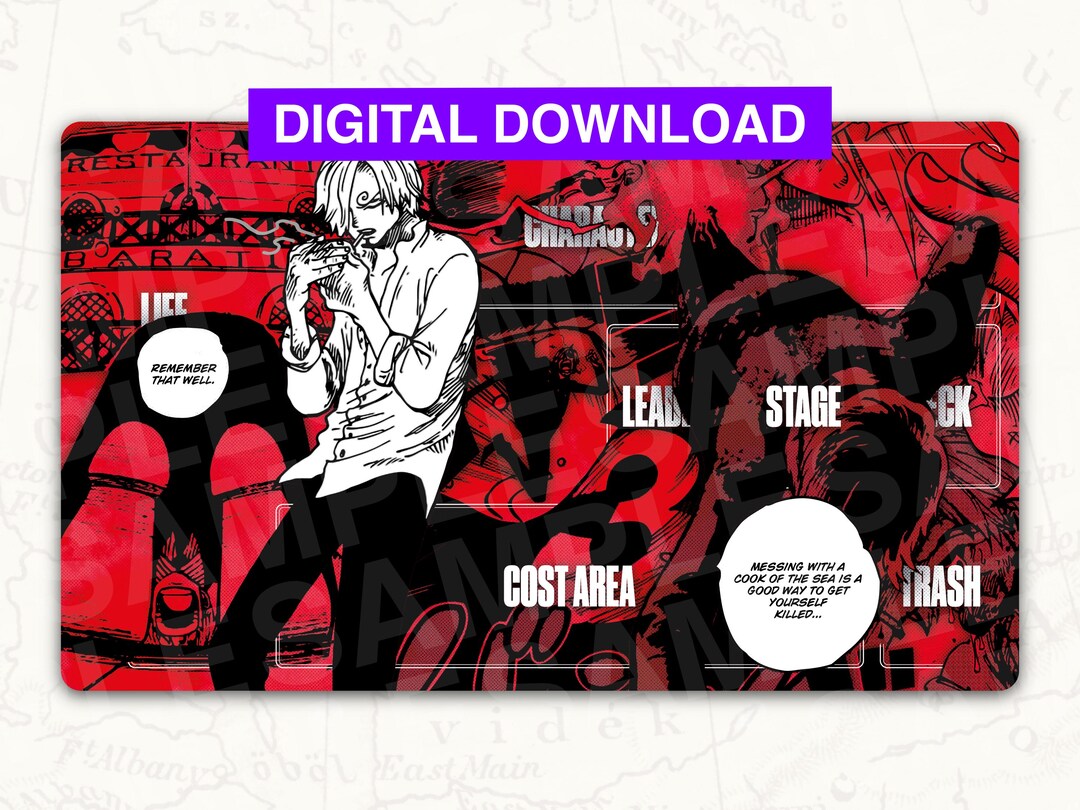 Digital ONE PIECE TCG Playmat: Sanji Red Leader Playmat - Etsy