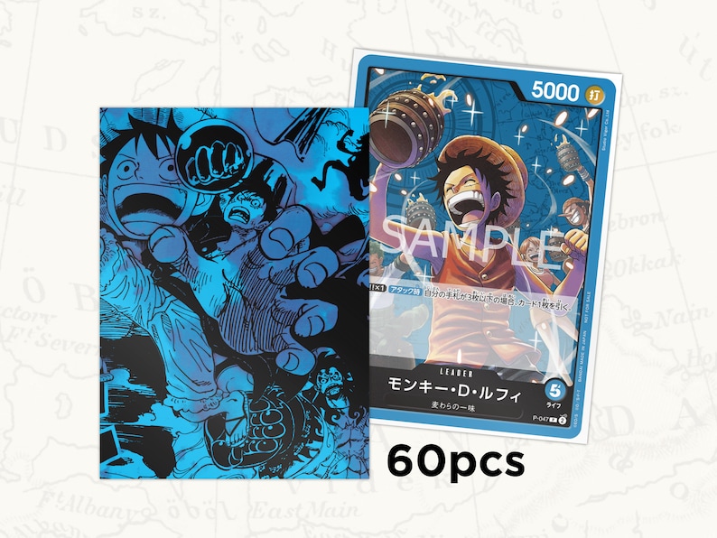 ONE PIECE TCG Sleeves: Luffy Leader Sleeves X60pcs - Etsy