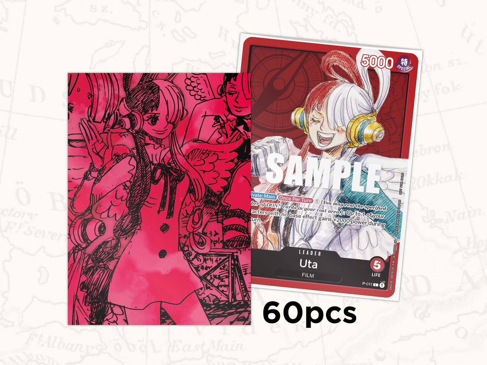 ONE PIECE TCG Sleeves: Uta Leader Sleeves X60pcs - Etsy