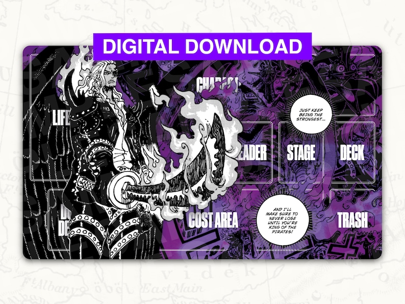 Digital ONE PIECE TCG Playmat: King Purple Leader Playmat - Etsy