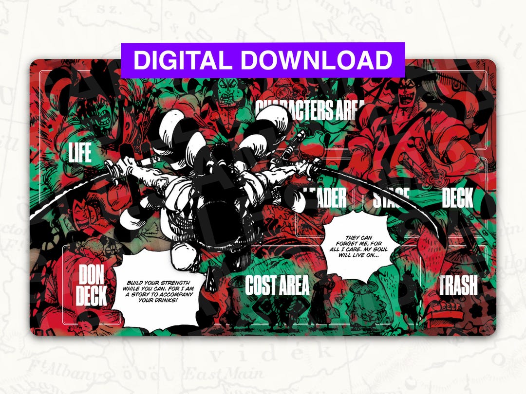 Digital ONE PIECE TCG Playmat: Oden Red Green Leader Playmat - Etsy
