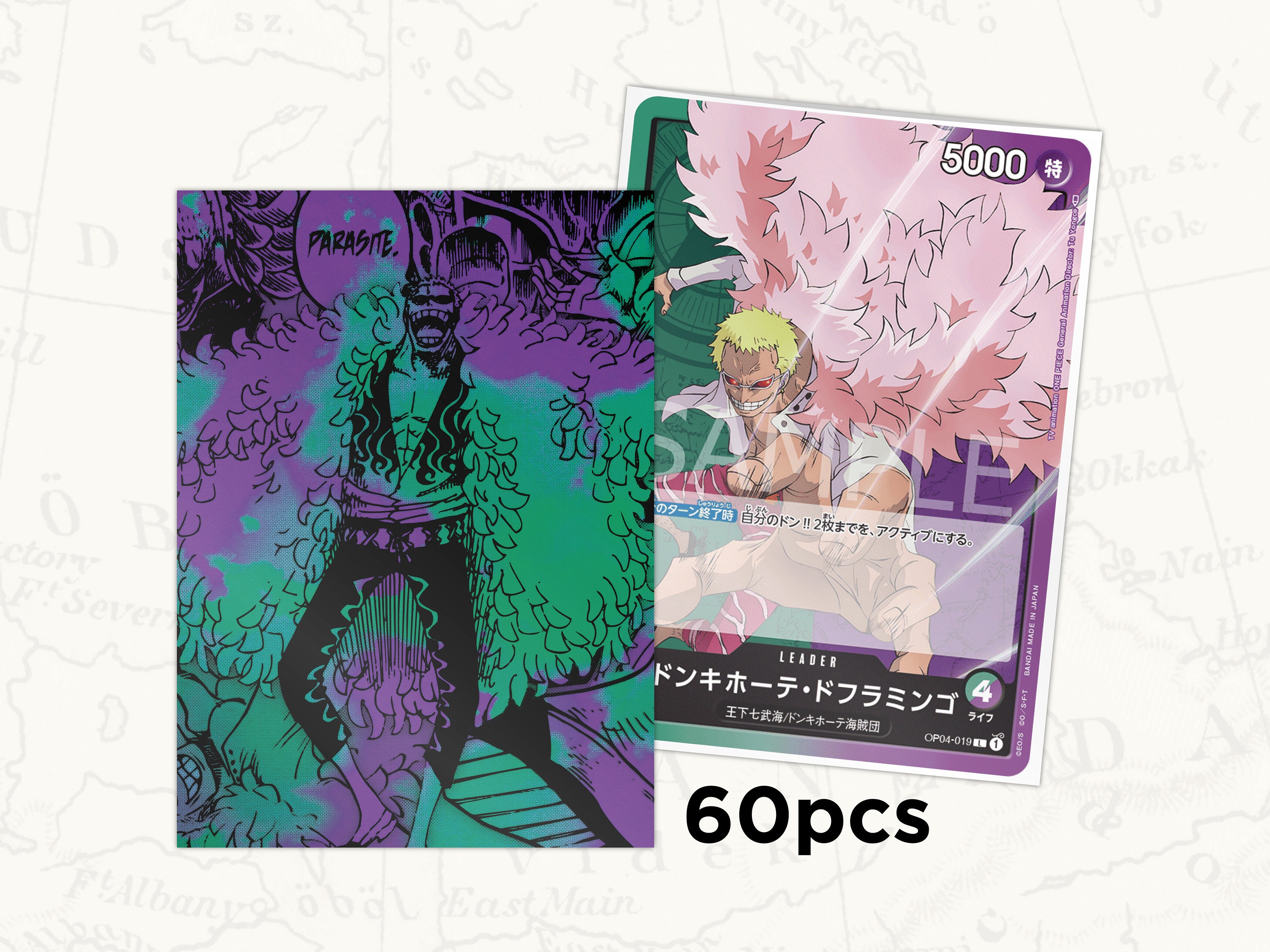 ONE PIECE TCG Sleeves: Doflamingo Leader Sleeves X60pcs - Etsy