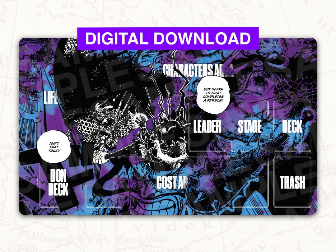 Digital ONE PIECE TCG Playmat: Kaido Blue Purple Leader Playmat - Etsy