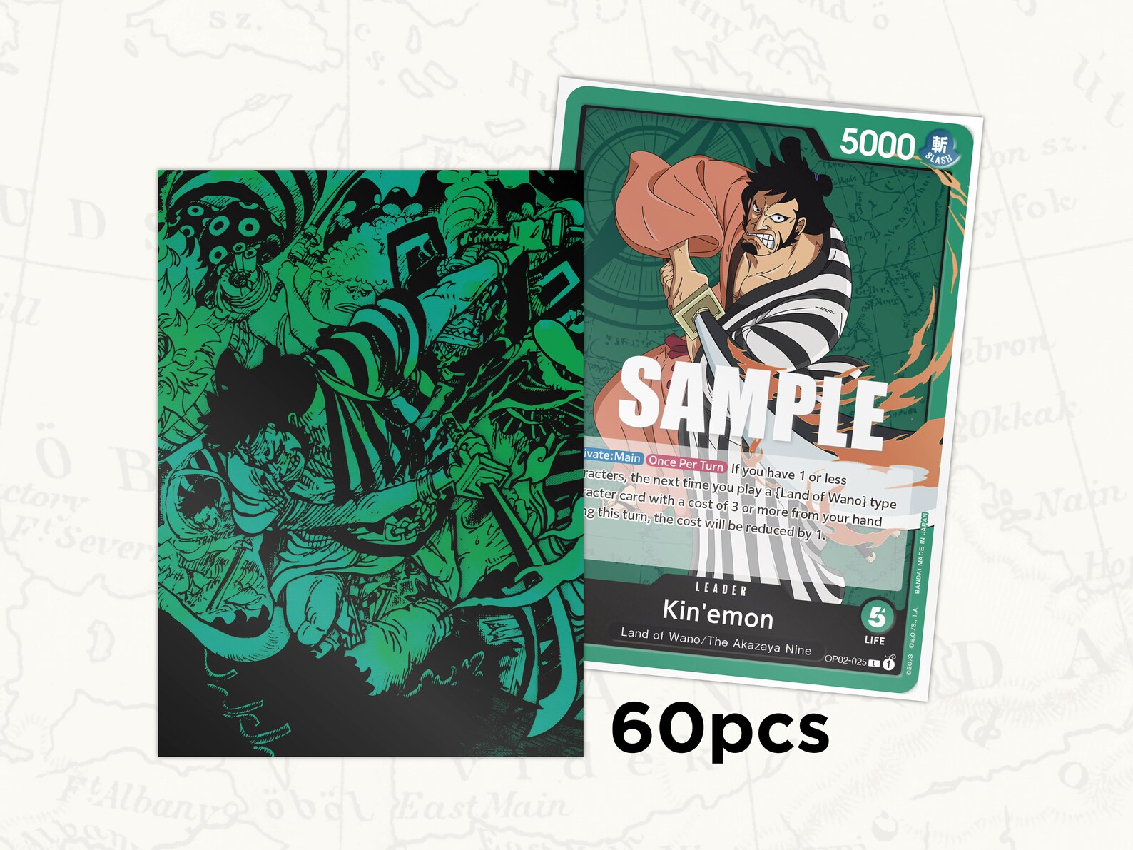 ONE PIECE TCG Sleeves: Kinemon Leader Sleeves X60pcs - Etsy