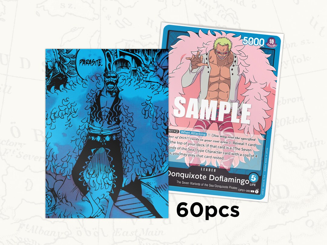 ONE PIECE TCG Sleeves: Doflamingo Leader Sleeves X60pcs - Etsy