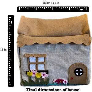 Toy Sewing Pattern Soft Toy House Doll House With Pop up Flower Garden ...