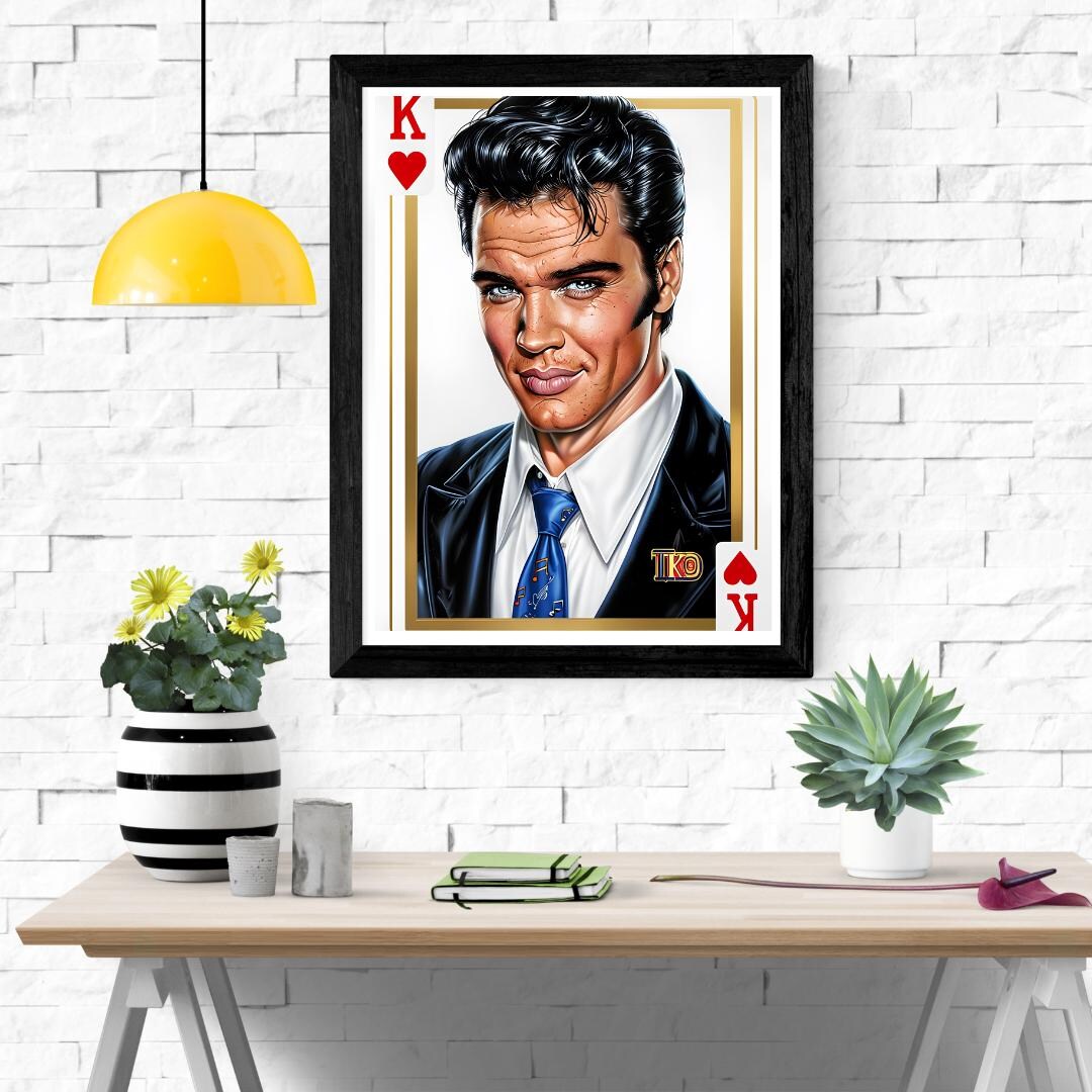 Elvis Playing Card king of Hearts Digital Print. - Etsy