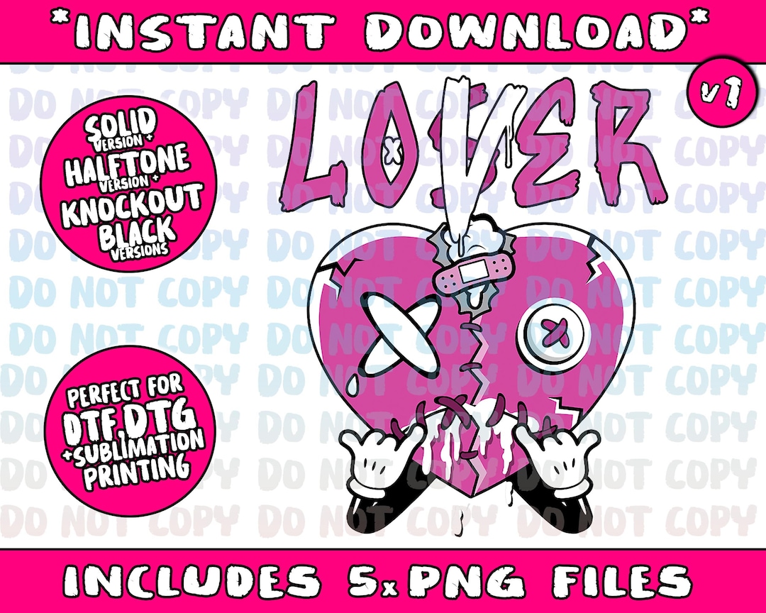 Loser Lover Drip Heart Gs Active Fuchsia Matchingpng Bundle - Etsy