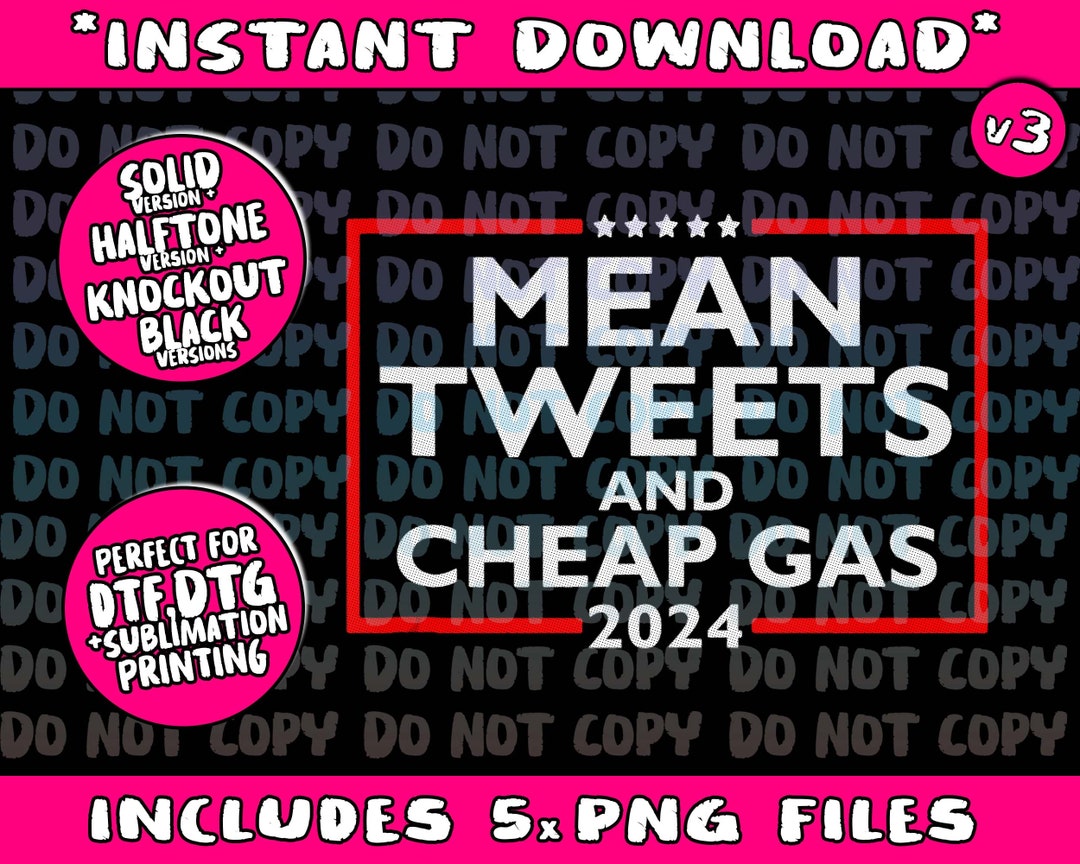 Mean Tweets and Cheap Gas Funny 2024 Pro-trump Election Tank Toppng ...