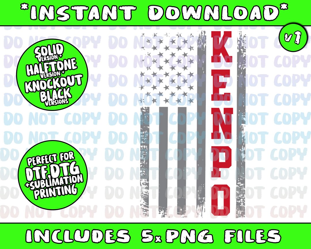 American Kenpo Karate Design USA Flag Martial Art Fighter Png Bundle ...