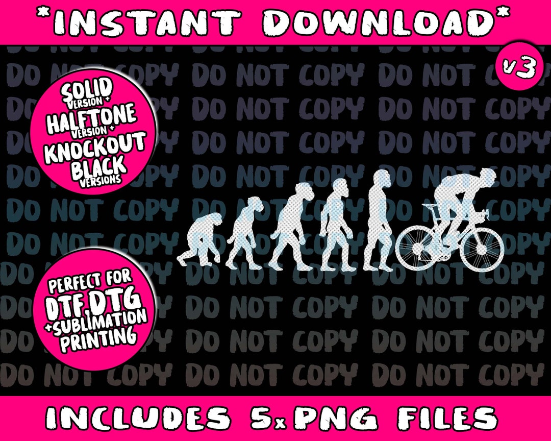 Funny Human Cycling Evolution Athlete Bike Cyclist Biker Png Bundle ...