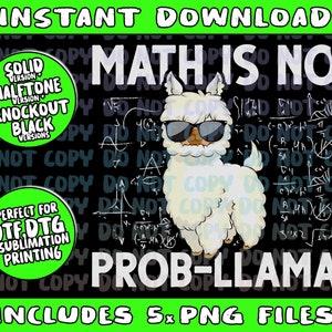 Funny Math Nerd Geek Llama Animal Alpaca Mathematician Math Png Bundle ...