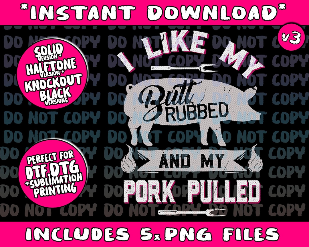 Funny BBQ Grilling Quote Pig Pulled Pork Png Bundle, Trending Png ...